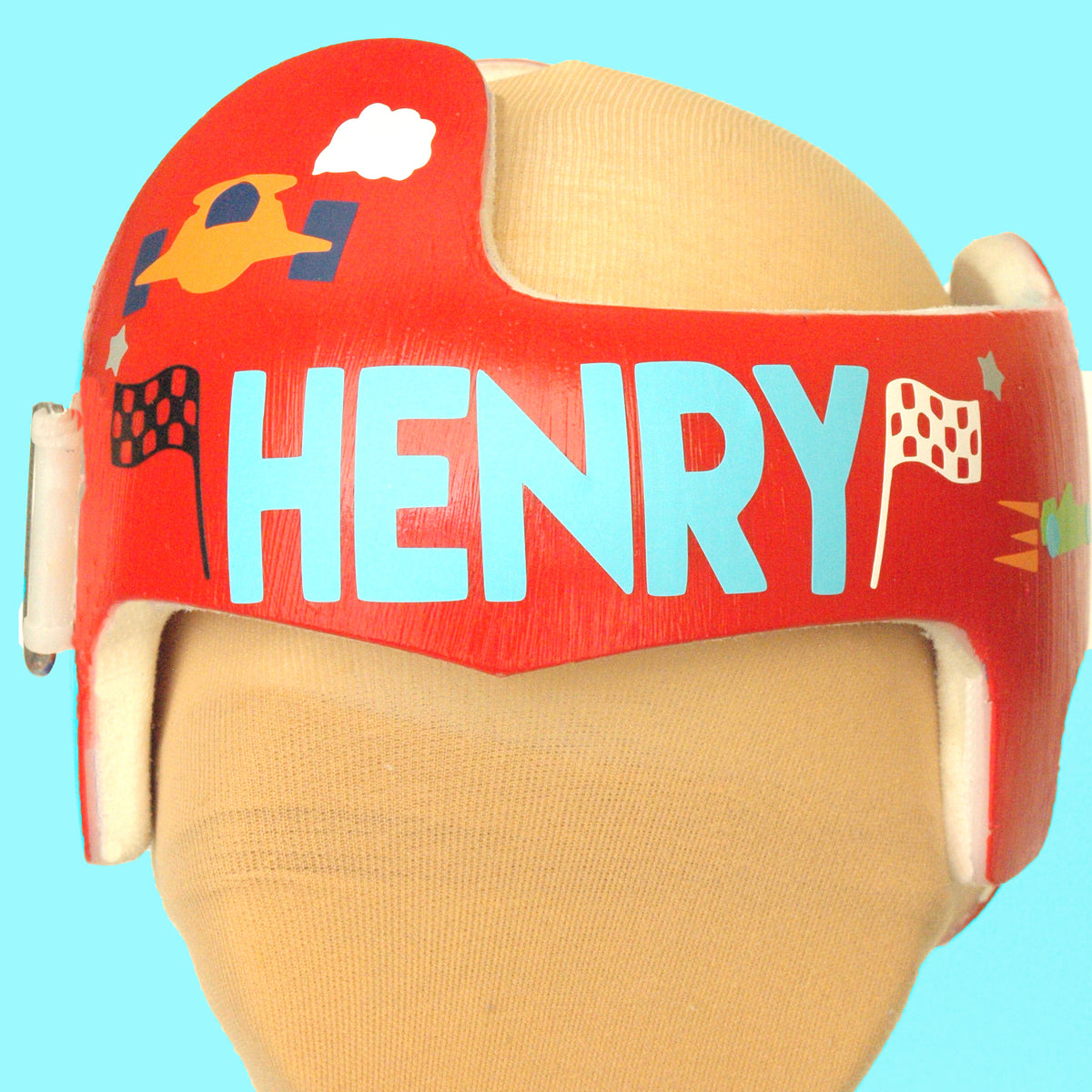 Race Car Driver Baby Boy Cranial Band Design Sticker Decals - Babbleworthy™