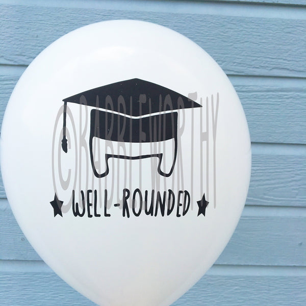 Helmet Grad Balloons, Cranial Starband Docband Graduate 5 Pack White 1 ...