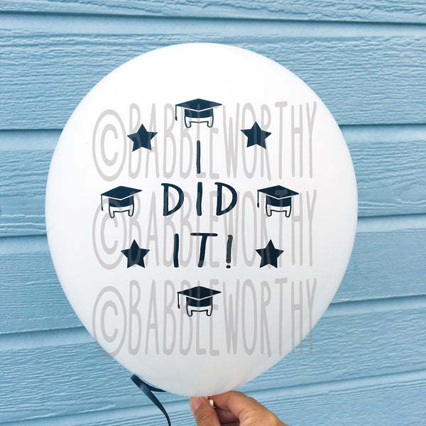 Helmet Grad Balloons, Cranial Starband Docband Graduate 5 Pack White 1 ...