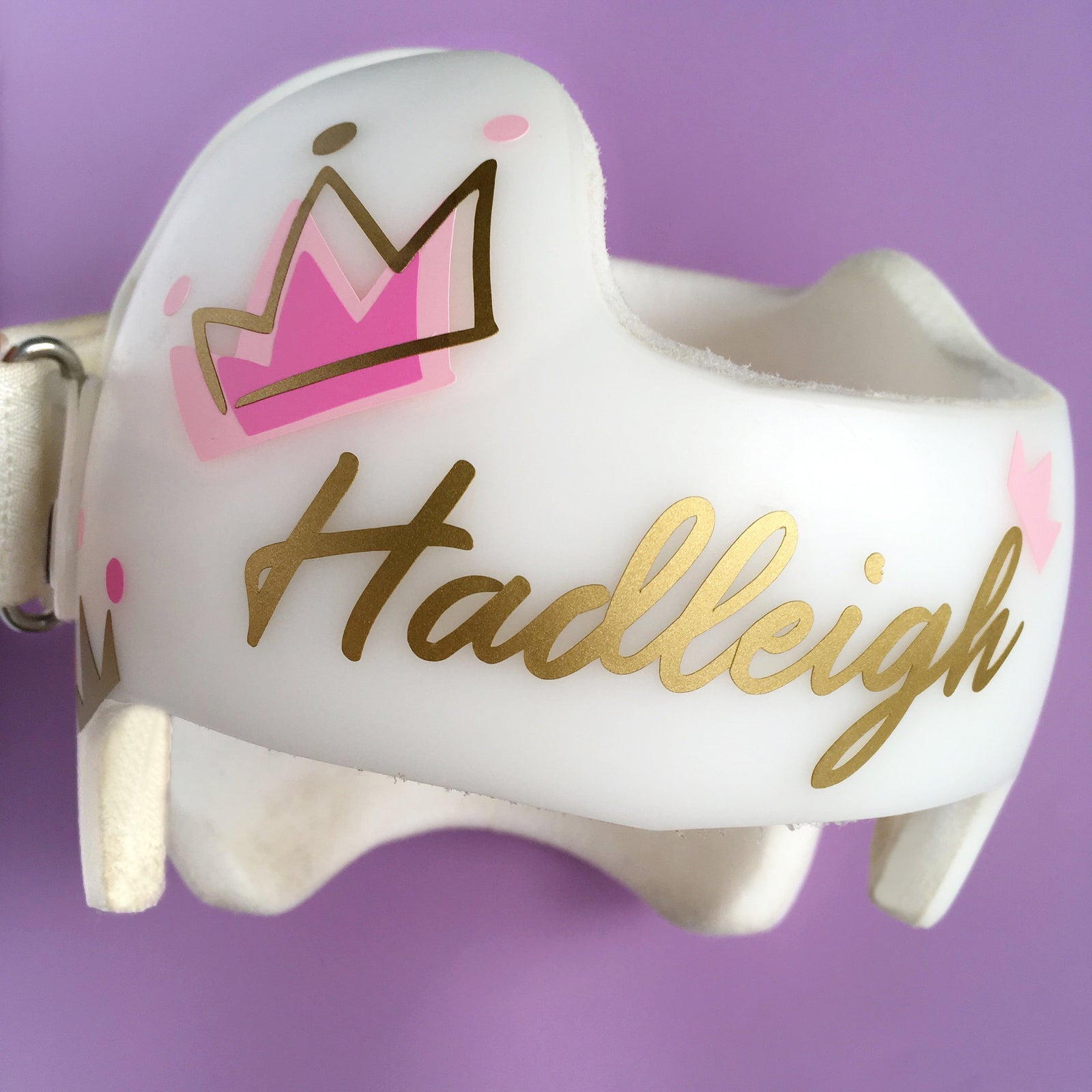 Princess Baby Girl Helmet Decals, Crown and Dot Gold and Pink Fixing M ...