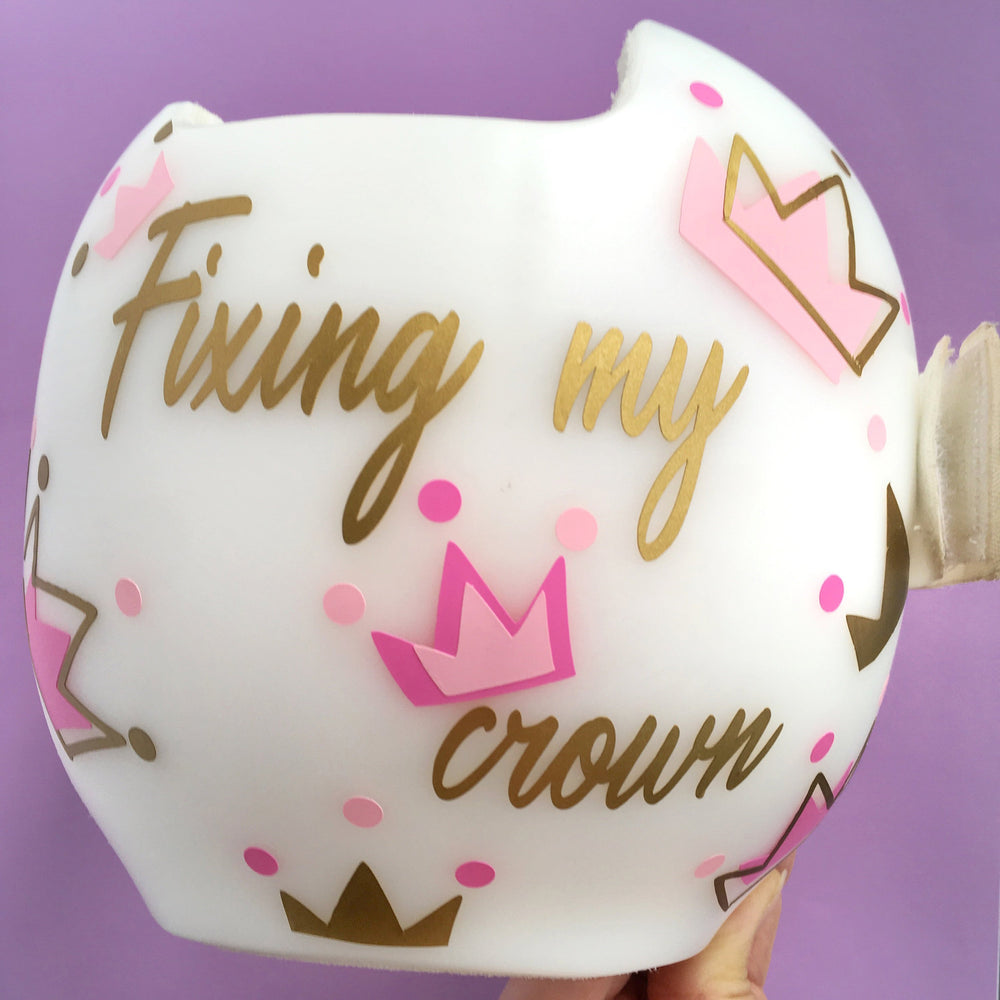 Princess Baby Girl Helmet Decals, Crown and Dot Gold and Pink Fixing M ...