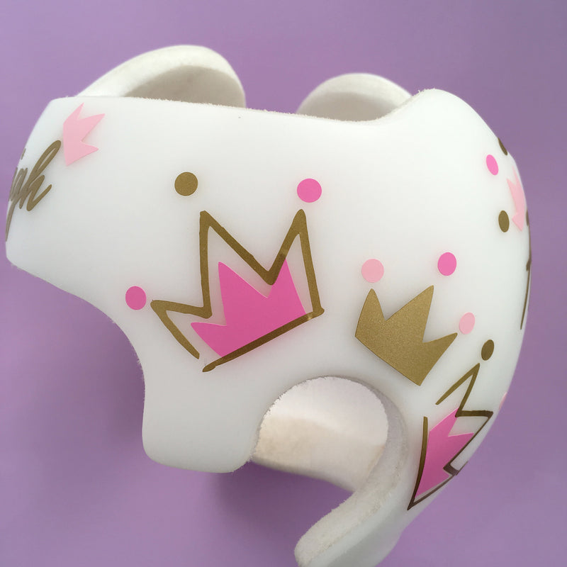 Princess Baby Girl Helmet Decals, Crown and Dot Gold and Pink Fixing M ...